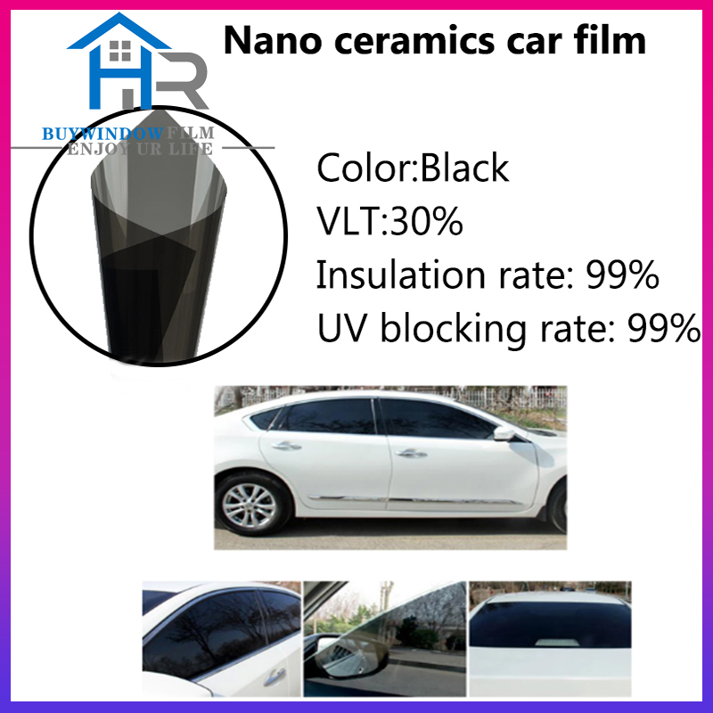 Black Window Car Tinted VLT35% UV-Proof Scratch Resistant Black Auto ...