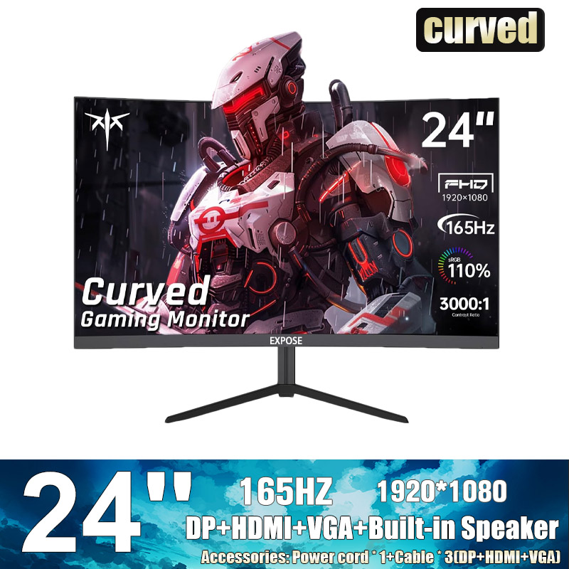 EXPOSE Monitor PC 27/24/22/19 Inch Curved Gaming Monitor 165/75HZ 4K ...