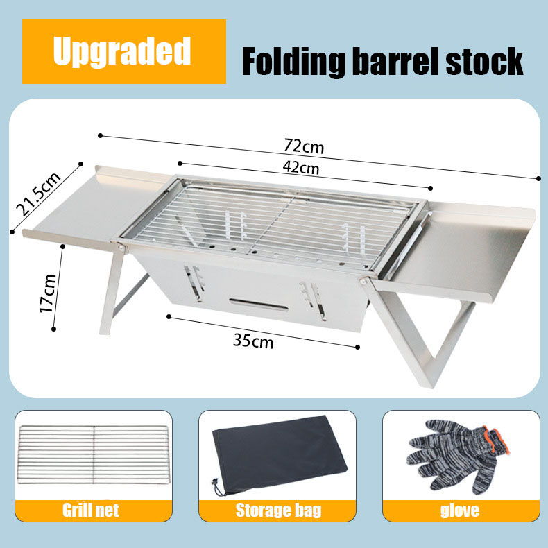 Foldable Grill Portable Outdoor Barbeque BBQ Grill Non-Stick 304 ...