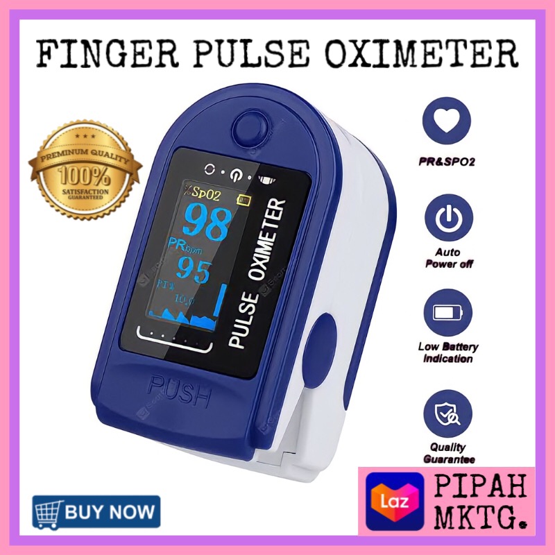 Finger Pulse Oximeter Oxygen Saturation Monitor SpO2 Fingertip Heart ...