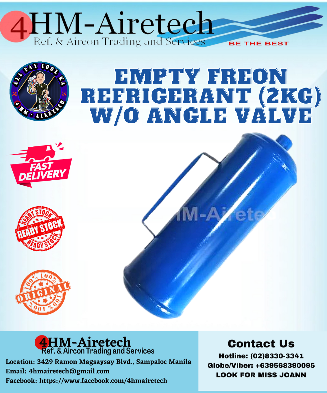 4HM Aircon Freon Refrigerant Quality Freon Empty Tank without valve 2 ...