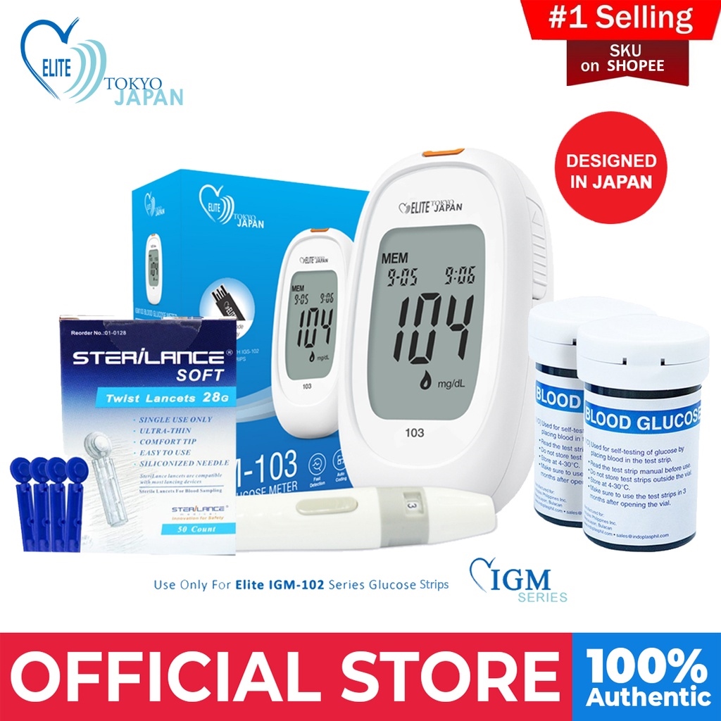 Indoplas Elite Tokyo Japan Blood Glucose Meter Glucometer Monitoring ...