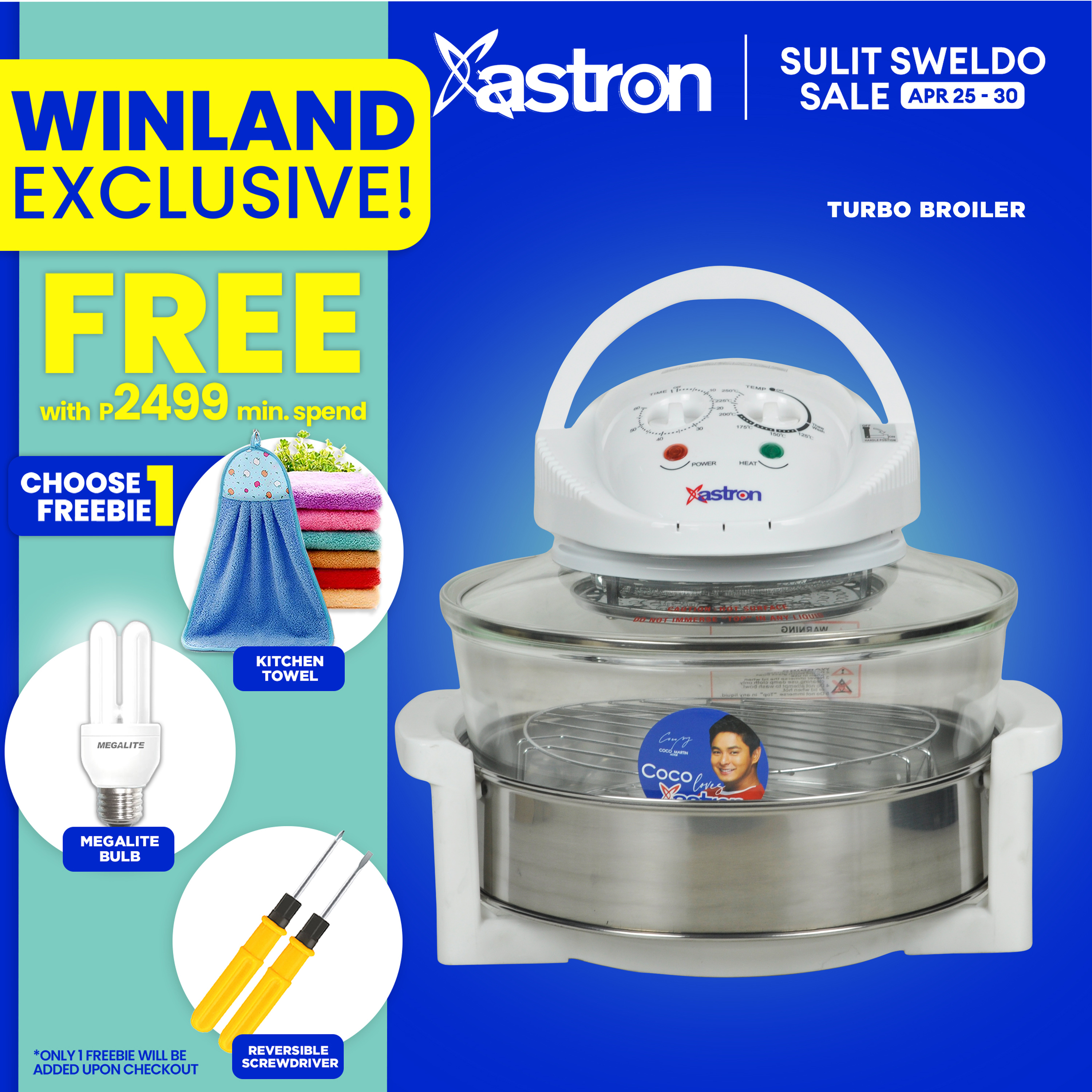 ASTRON by Winland 7 in 1 Turbo Broiler with Tough Tempered Glass Pot ...