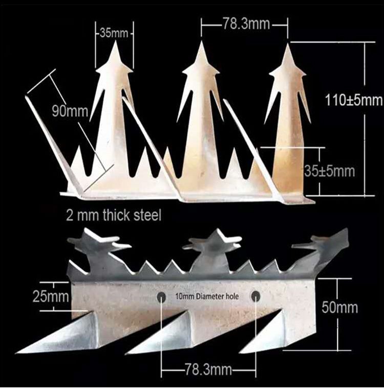 hot-dipped Galvanized Wall metal Spikes fence for Anti-Climb Anti-Theft ...