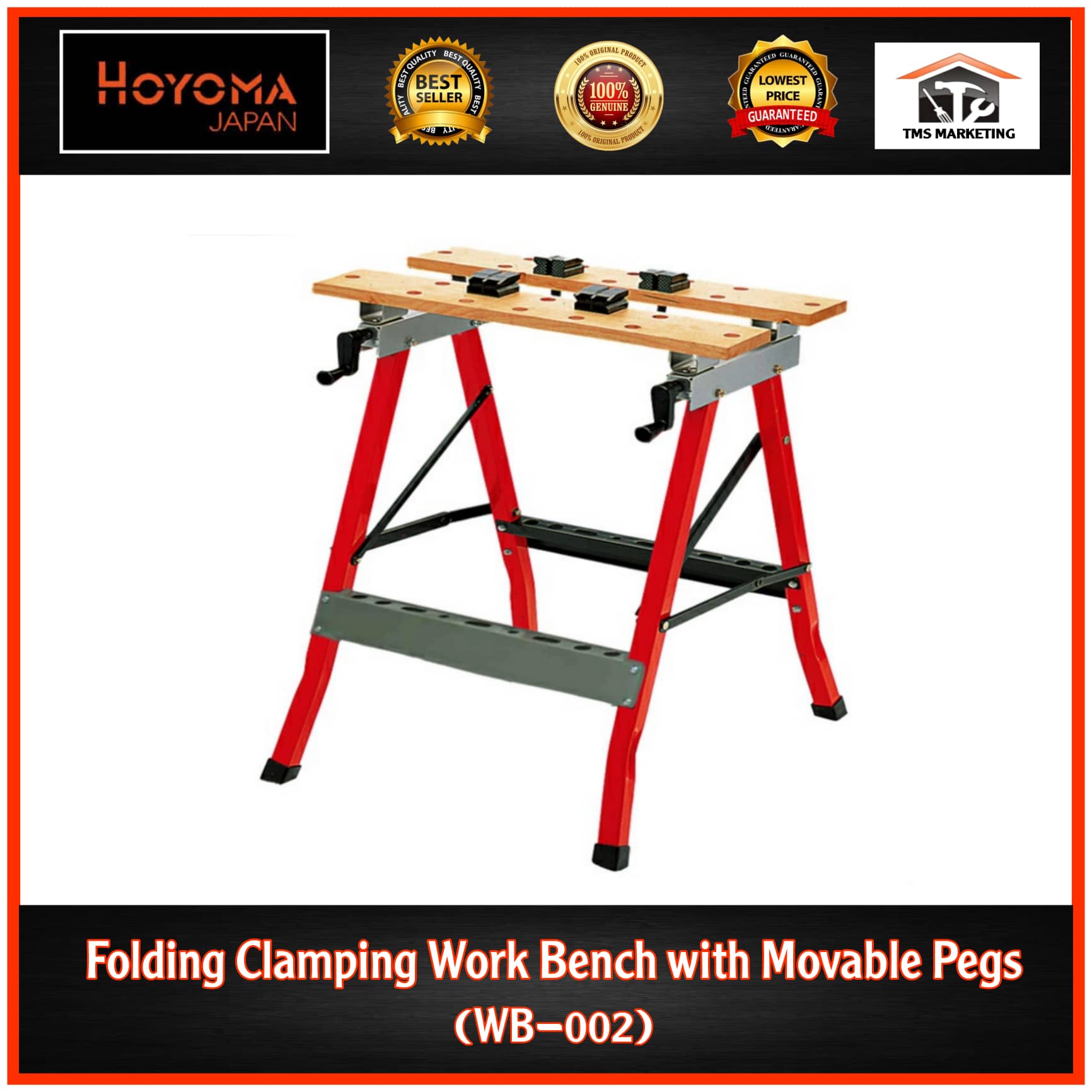 Hoyoma Folding Clamping Work Bench with Movable Pegs WB-002 | Lazada PH