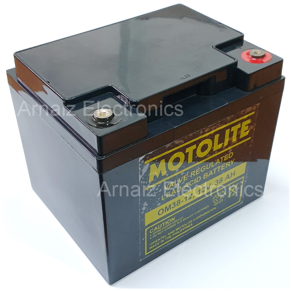 Motolite 12v 38Ah SLA Rechargeable Battery OM38-12 Valve Regulated ...
