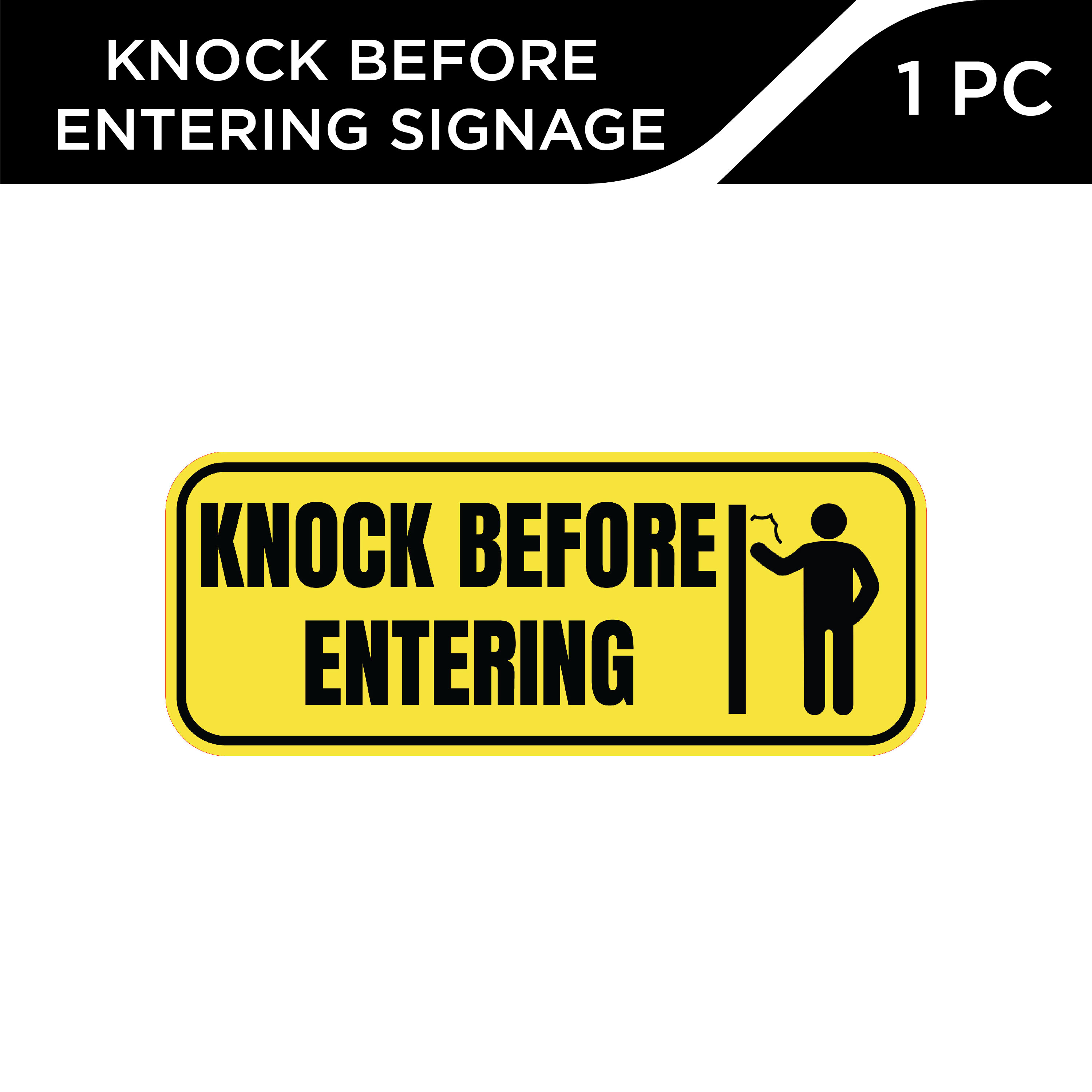 De-Sign Knock Before Entering 10x4" Sticker Signage, Waterproof Sticker ...