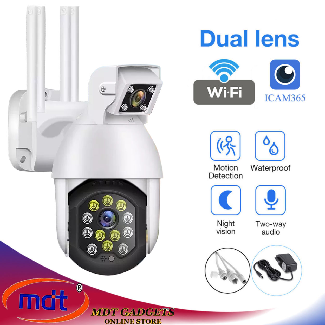 iCam365 APP FHD 5MP IP Camera CCTV Wifi Outdoor Dome PTZ Motion ...