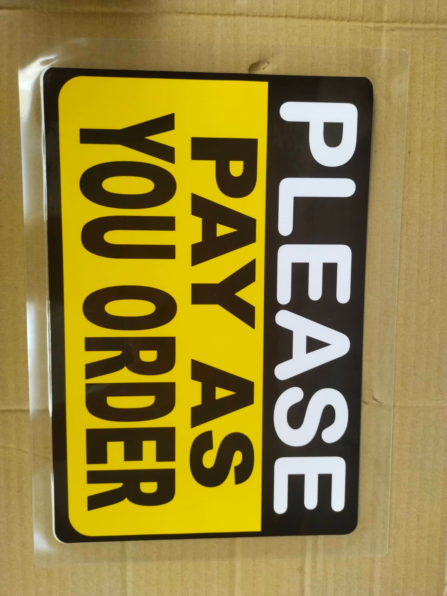 PAY AS YOU ORDER SIGNAGE LAMINATED | Lazada PH