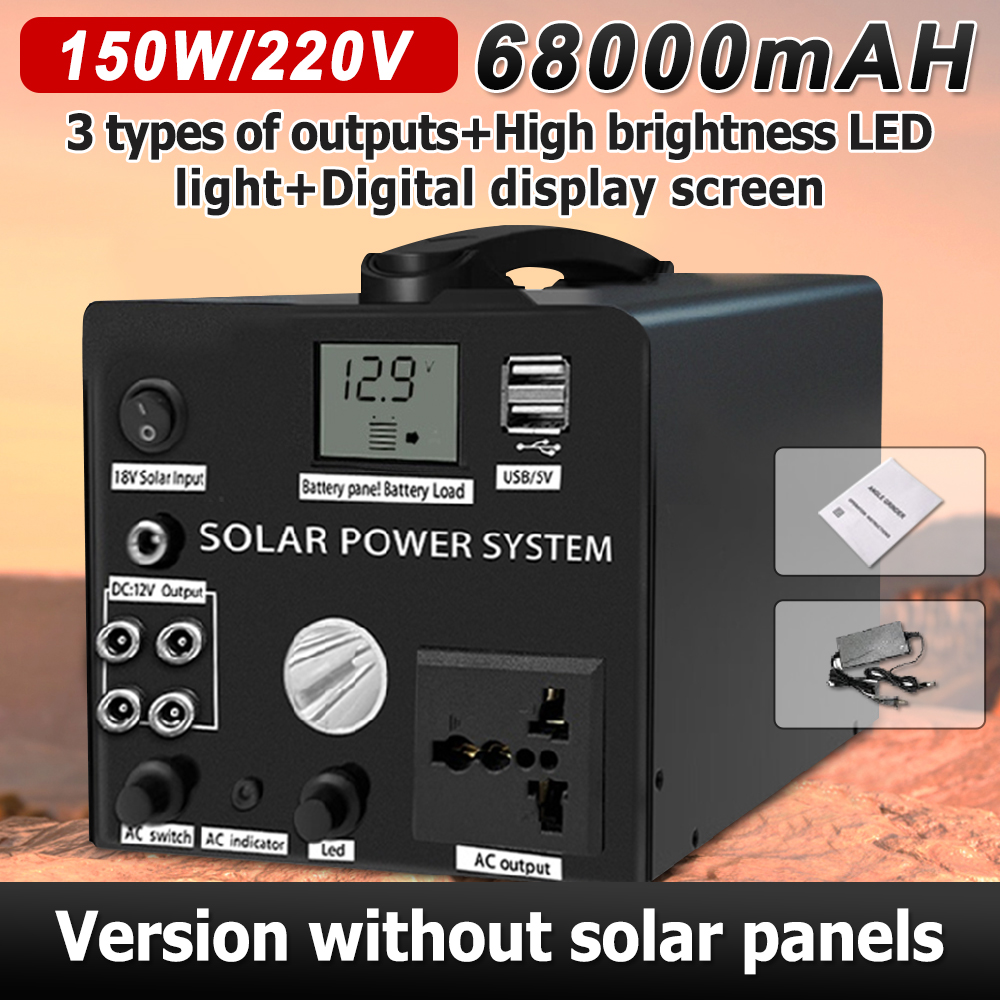 78000mAH 200W 220V Solar Generator Multi-Function Portable Big Capacity ...