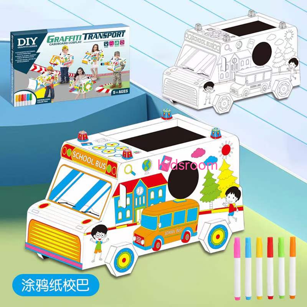 Cardboard Coloring and Painting Kit DIY Arts and Crafts for Kids ...