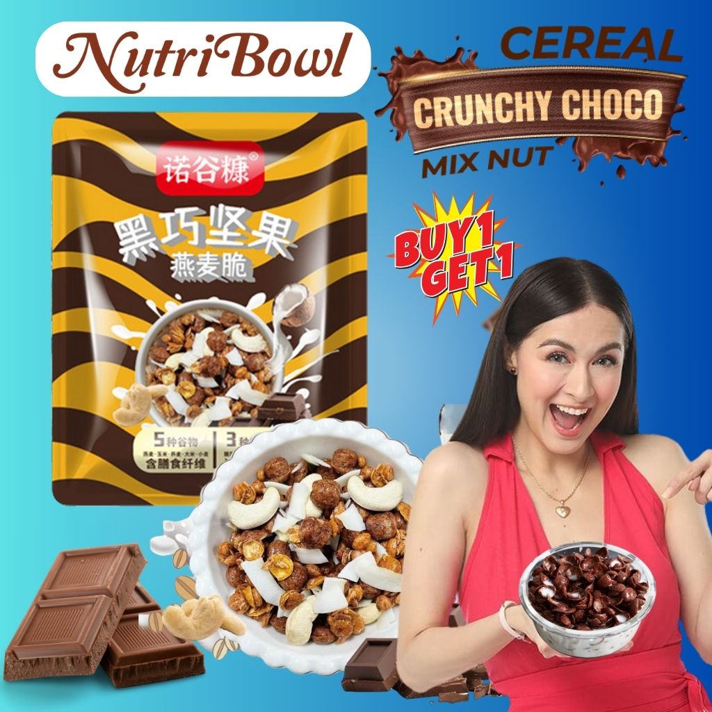 Nutri Bowl Choco Cereal Crunchy Granola Triple Chocolate Cereal Instant ...