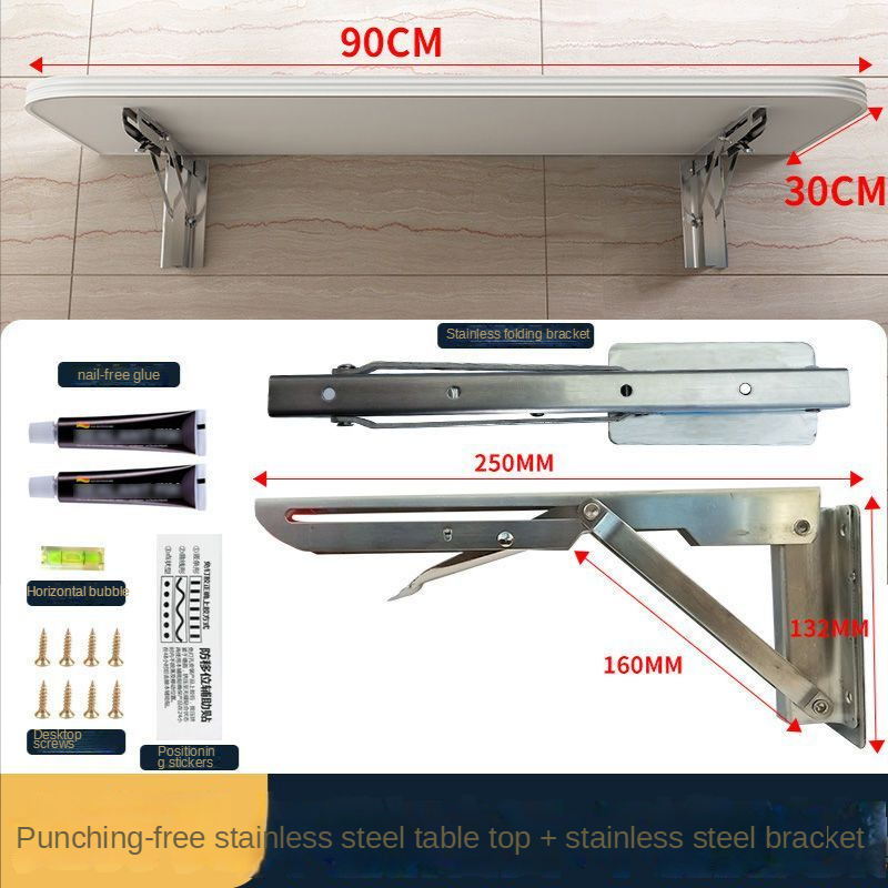 WEIAIBLD 304 Stainless Steel Fold Cutting Table Wall -mounted Kitchen ...