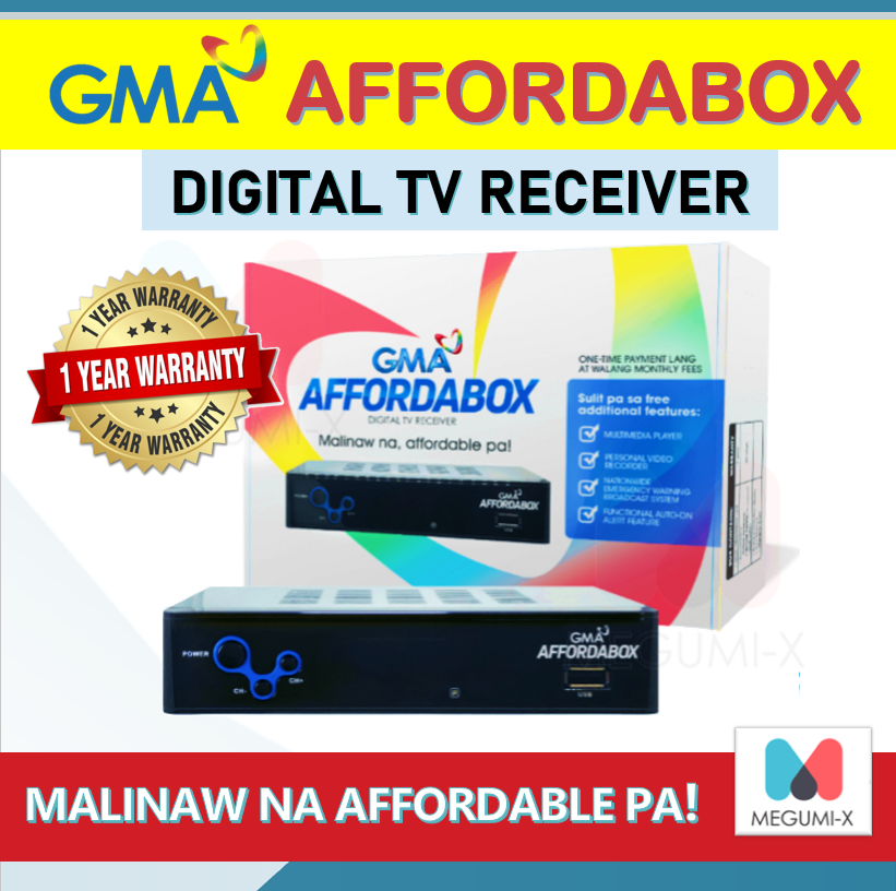 GMA Affordabox Digital TV Receiver with RCA Cable, TV Box, Remote ...