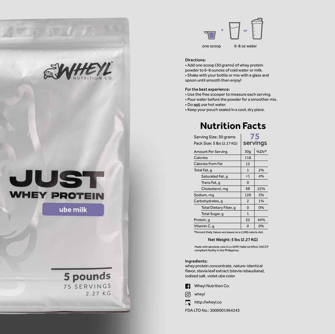 Wheyl Nutrition JUST Whey Protein Fiver (5lbs) - Muscle Growth ...