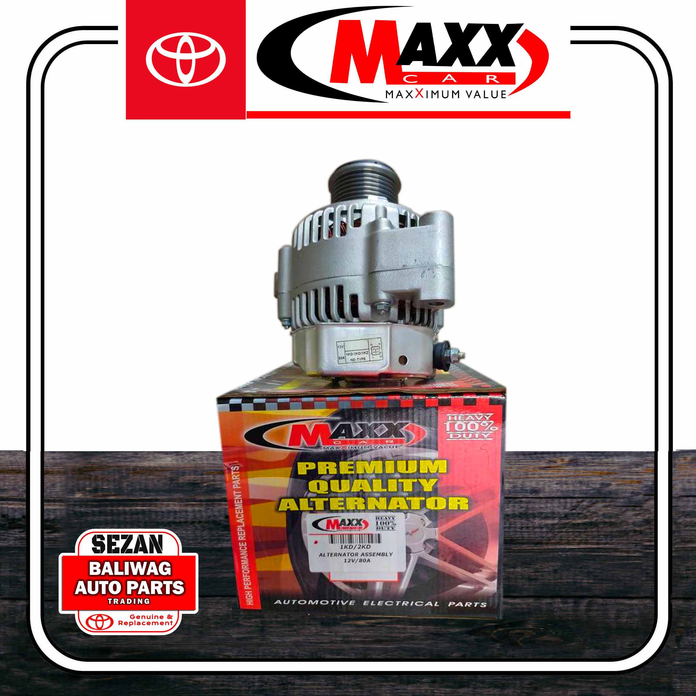 MAXX ALTERNATOR ASSEMBLY TOYOTA INNOVA FORTUNER HILUX 1KD 2KD 12V 80Amp ...
