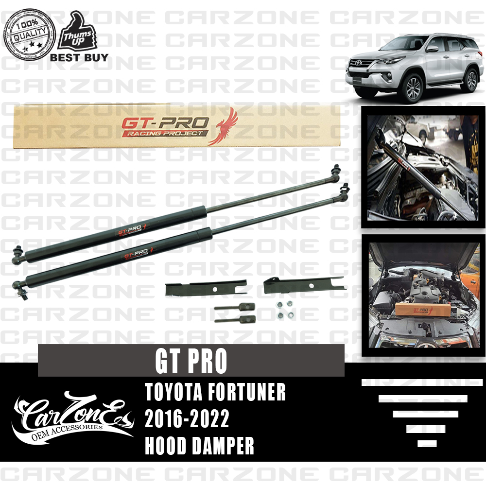 Toyota Fortuner 2016-2022 GT-Pro Hood Damper Shock Kit (Black) | Lazada PH