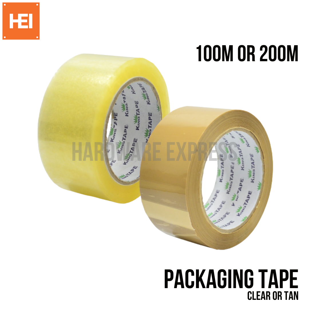 King Tape Tan or Clear Packaging Tape 2 inch x 100 mtrs or 2 inch x 200 mtrs | Lazada PH