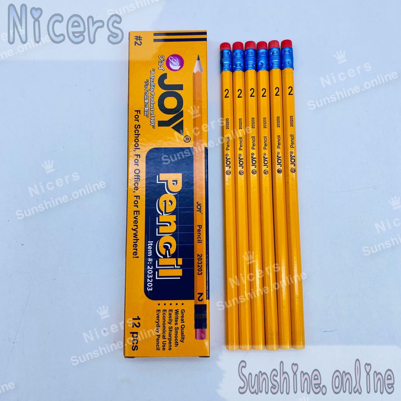 #203203 Joy Yellow Pencil with eraser No.2 12pcs/box #203203 | Lazada PH