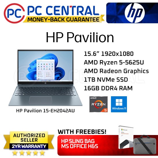 HP Pavilion 15 (EH2042AU) | 15.6" 1920x1080 | AMD Ryzen 5 5625U | 1TB ...