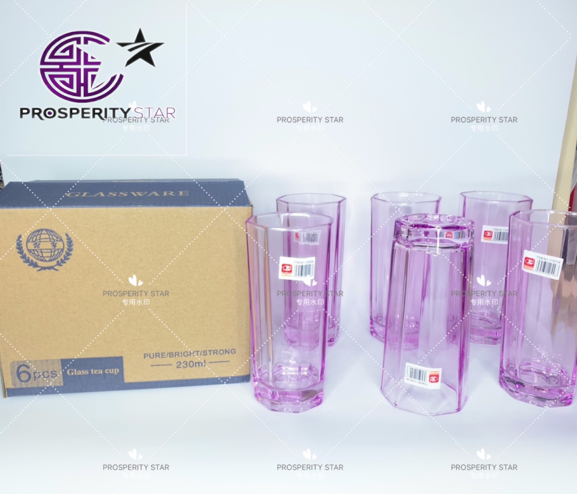 S&A Glassware High Quality Drinking Glass Color VIOLET Transparent Milk ...