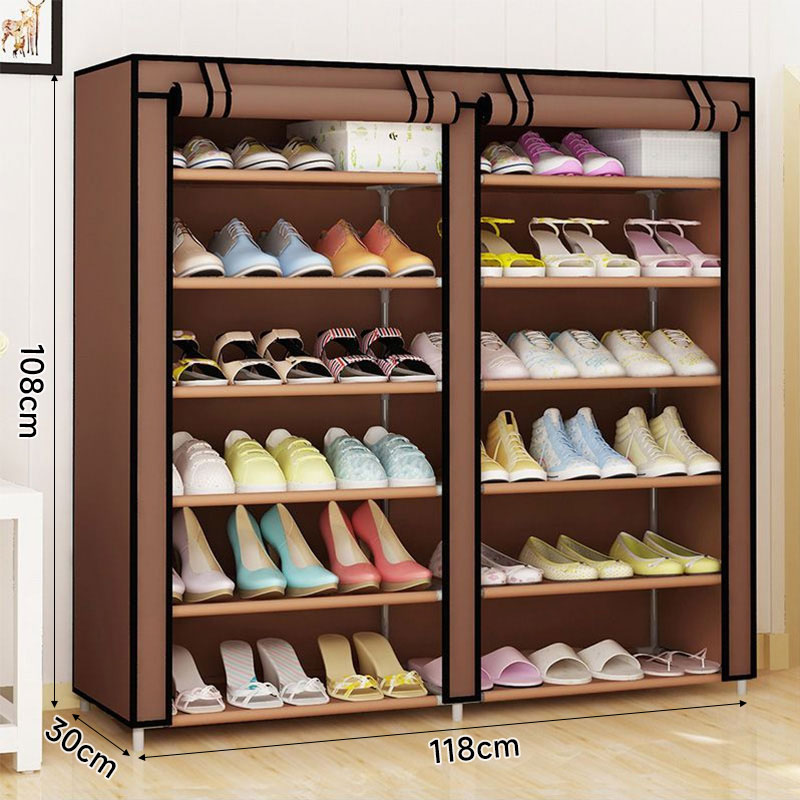Okasumi 9 Layers Shoe Rack Space Saving Shoe Cabinet Stainless Steel ...