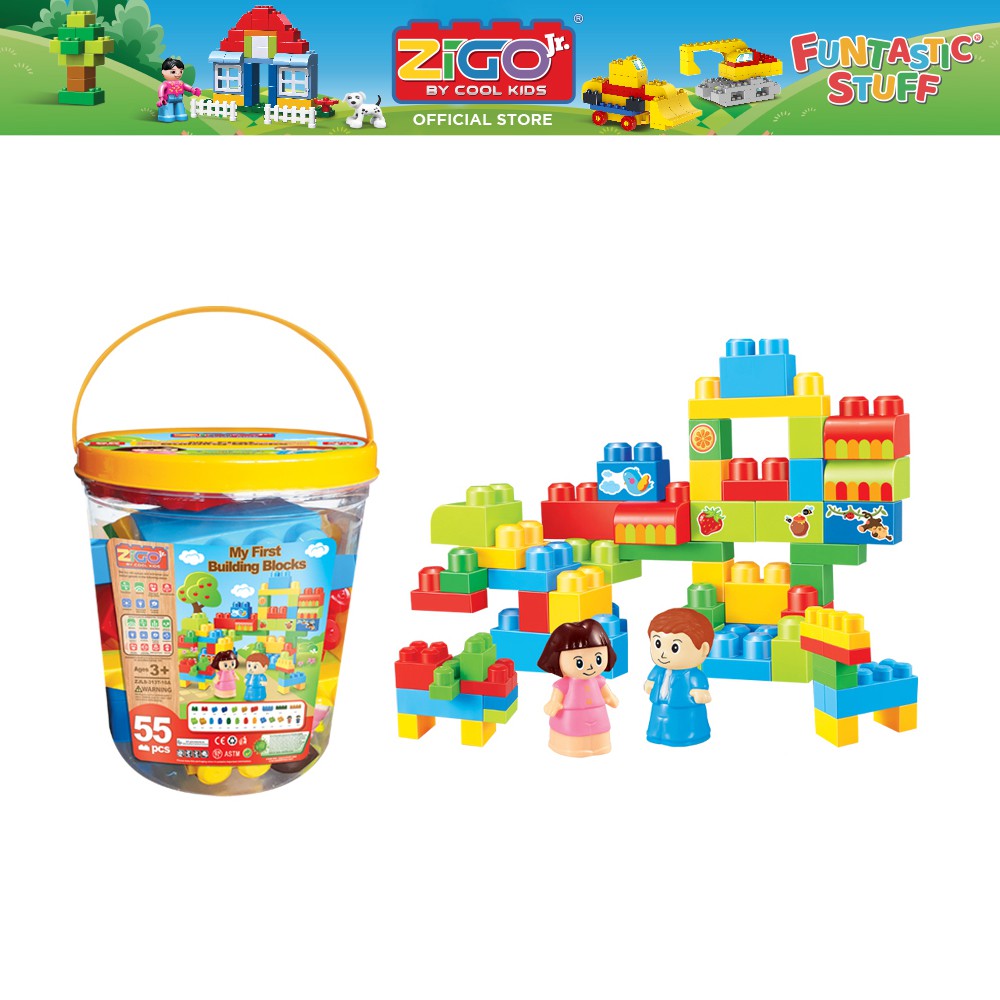 ZIGO Jr. My First Building Blocks, Toys for Kids, Toddler Blocks (55 ...