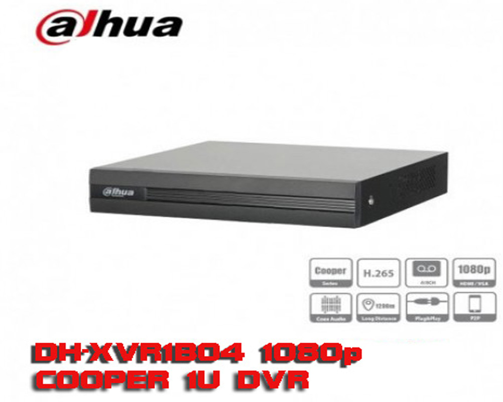 DAHUA DH-XVR1B04 4 Channel Cooper XV Series 1U DVR Remote Viewing Ready ...