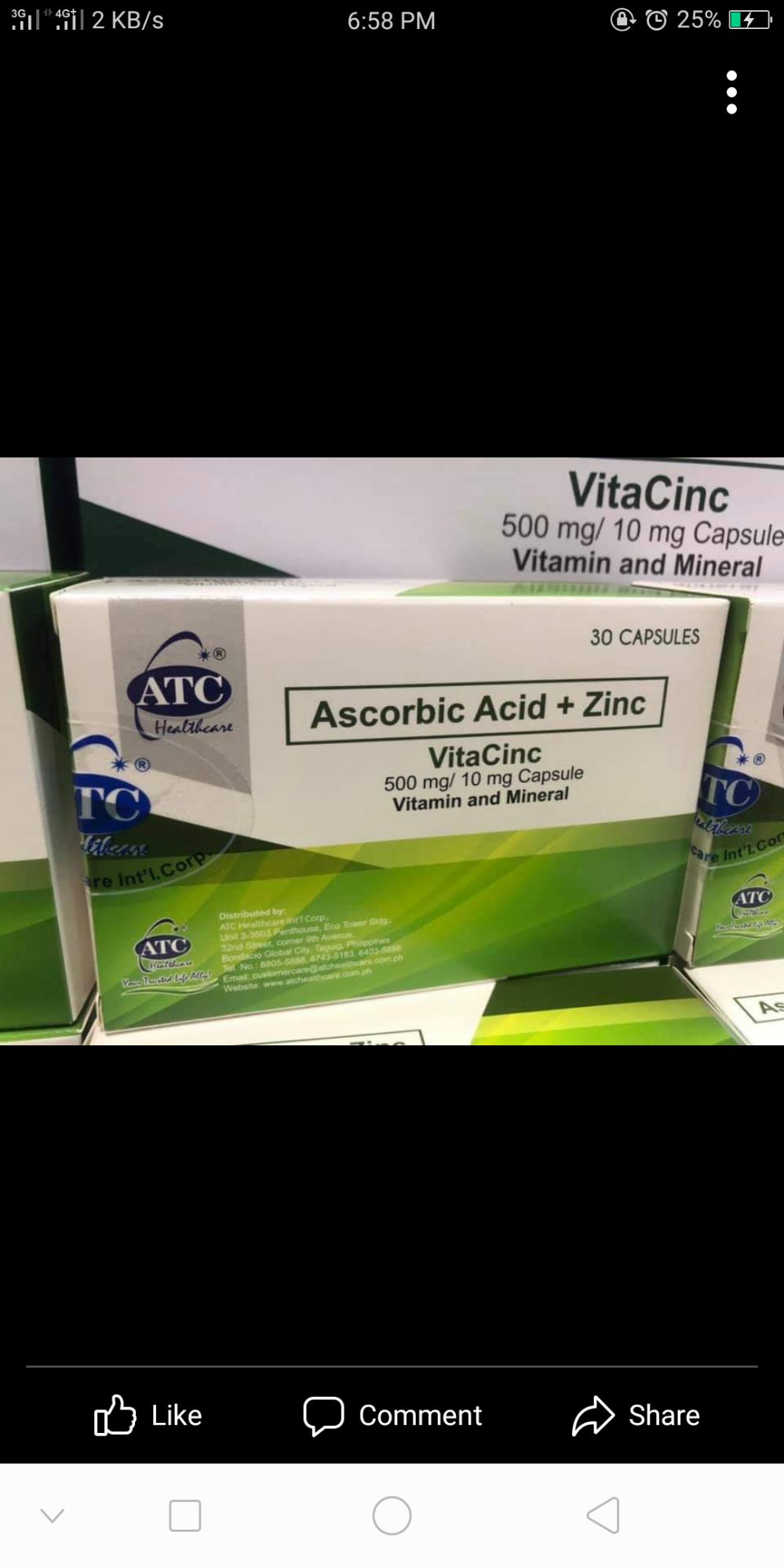 Vitacinc Ascorbic Acid + Zinc 500mg/10mg 30 Capsules | Lazada PH