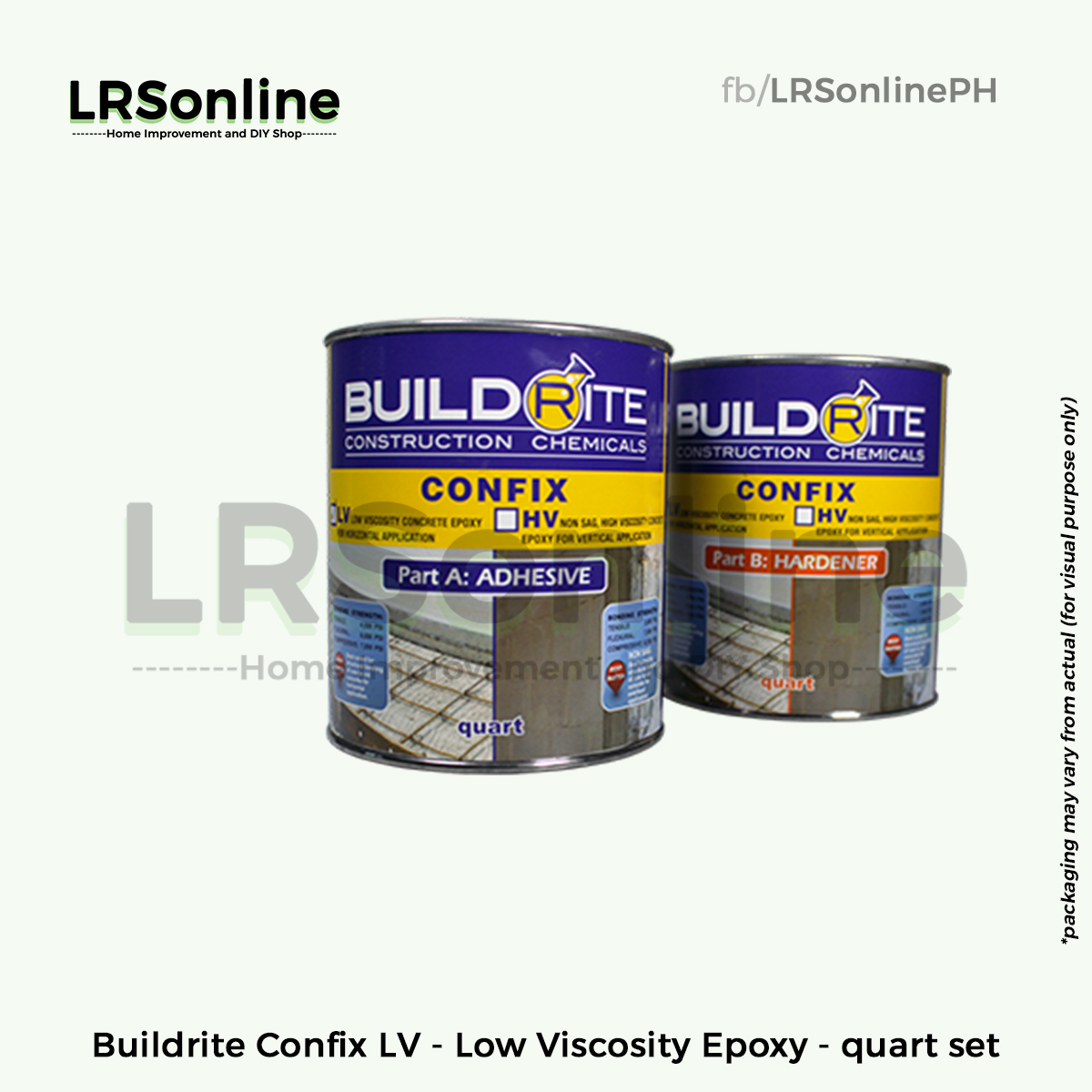 Buildrite Confix LV - Low Viscosity Concrete Epoxy for Horizontal Application - quart set ...