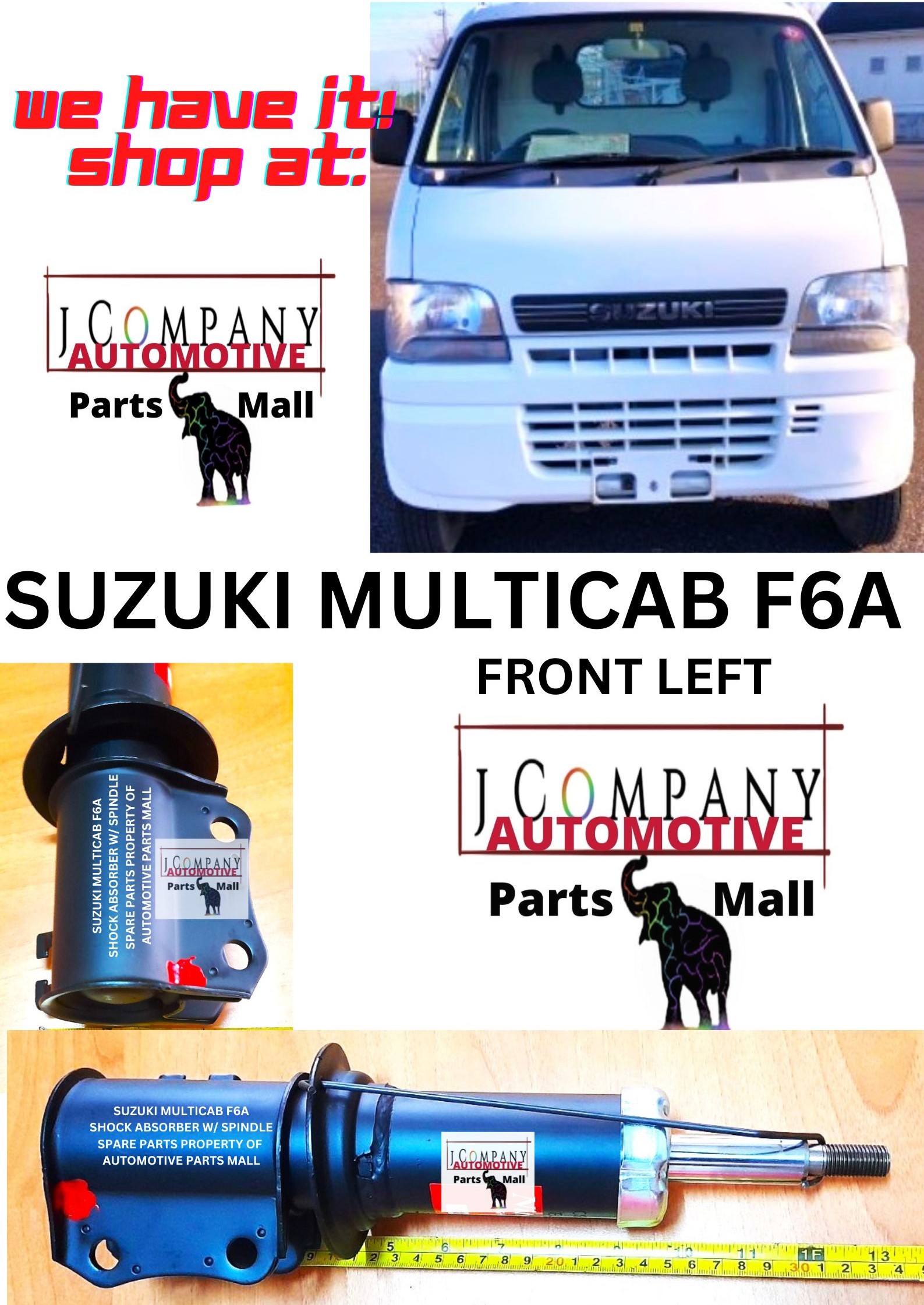 F6A MULTICAB SHOCK ABSORBER FRONT WITH SPINDLE SUZUKI NITROTECH RIGHT ...