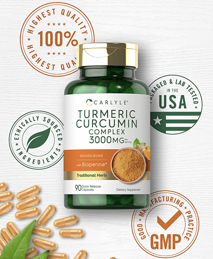 Carlyle Turmeric Curcumin Complex with Bioperine (Pain Relief and Joint ...