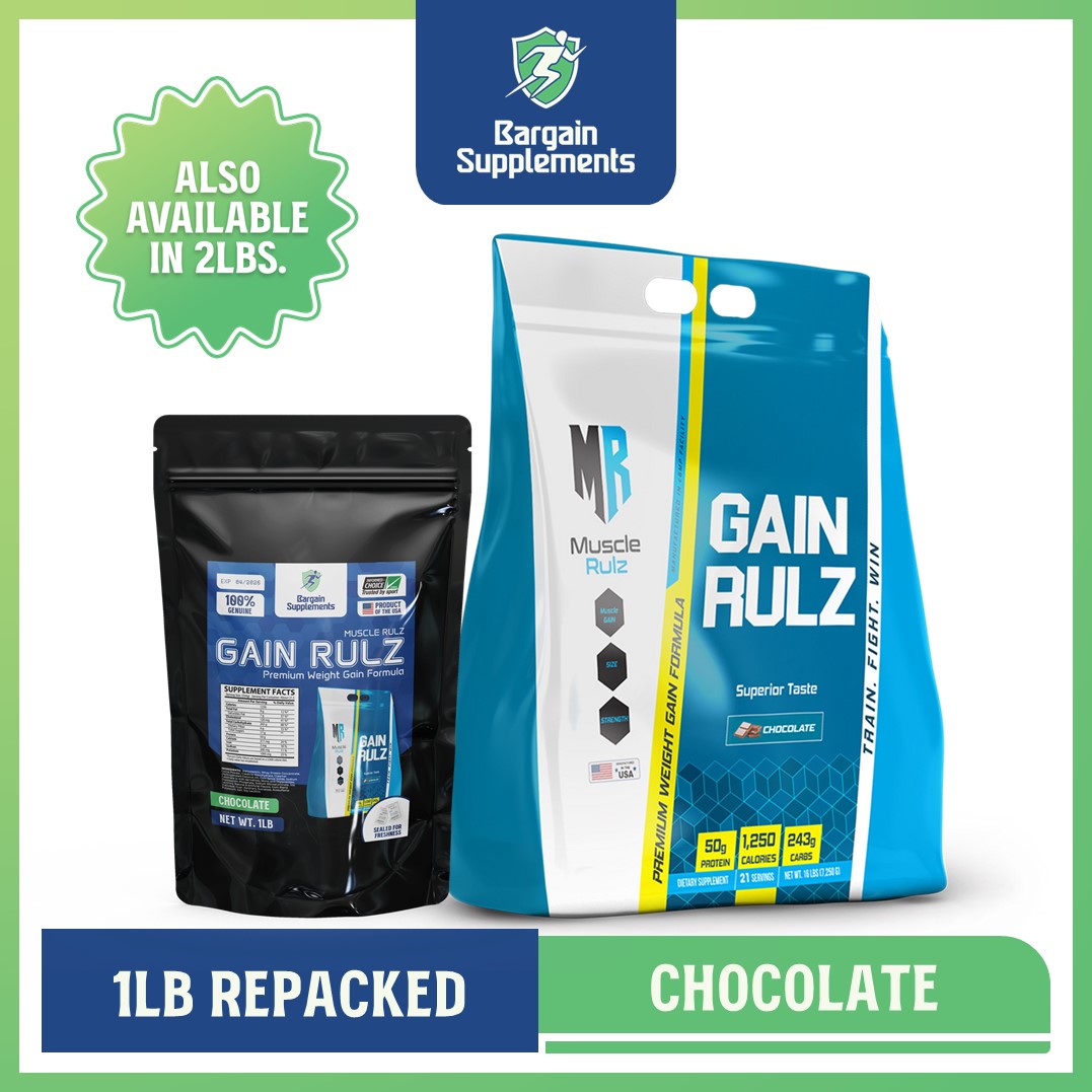 MUSCLE RULZ GAIN RULZ PREMIUM WEIGHT GAINER PROTEIN FORMULA 1LB / 2LBS ...