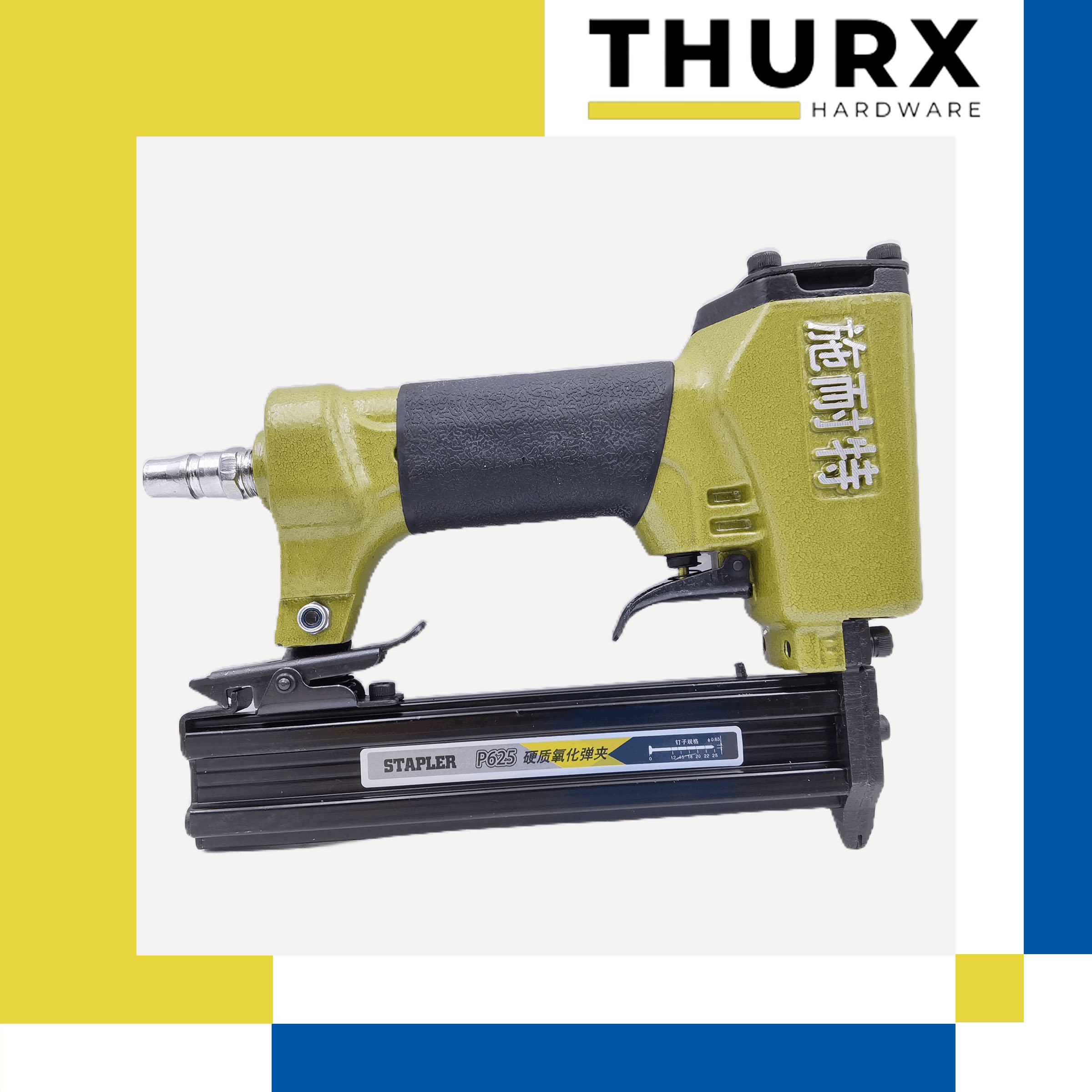 Thurx Air Tacker Gun P625 Heavy Duty Pneumatic Staple Air Nailer Nail ...