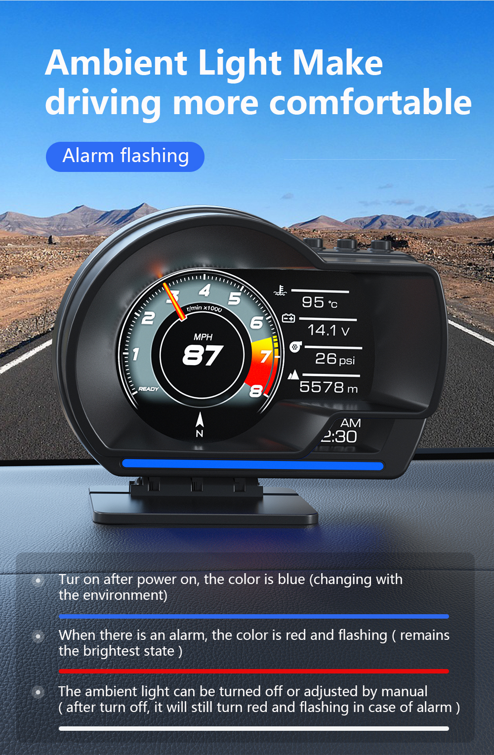 P6 PRO+ OBD2 Meter Speedometer Gauge P6 HUD Water Temp Turbo Proton ...