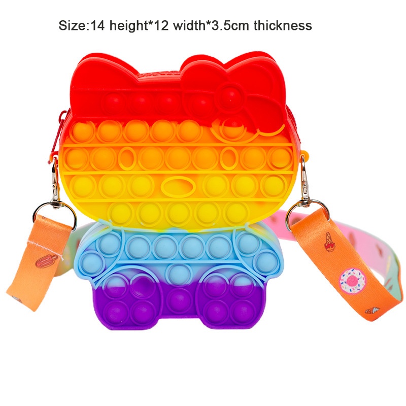 Pop It Purse Shoulder Crossbody Bag for Girl Push Bubble Fidget Toy ...