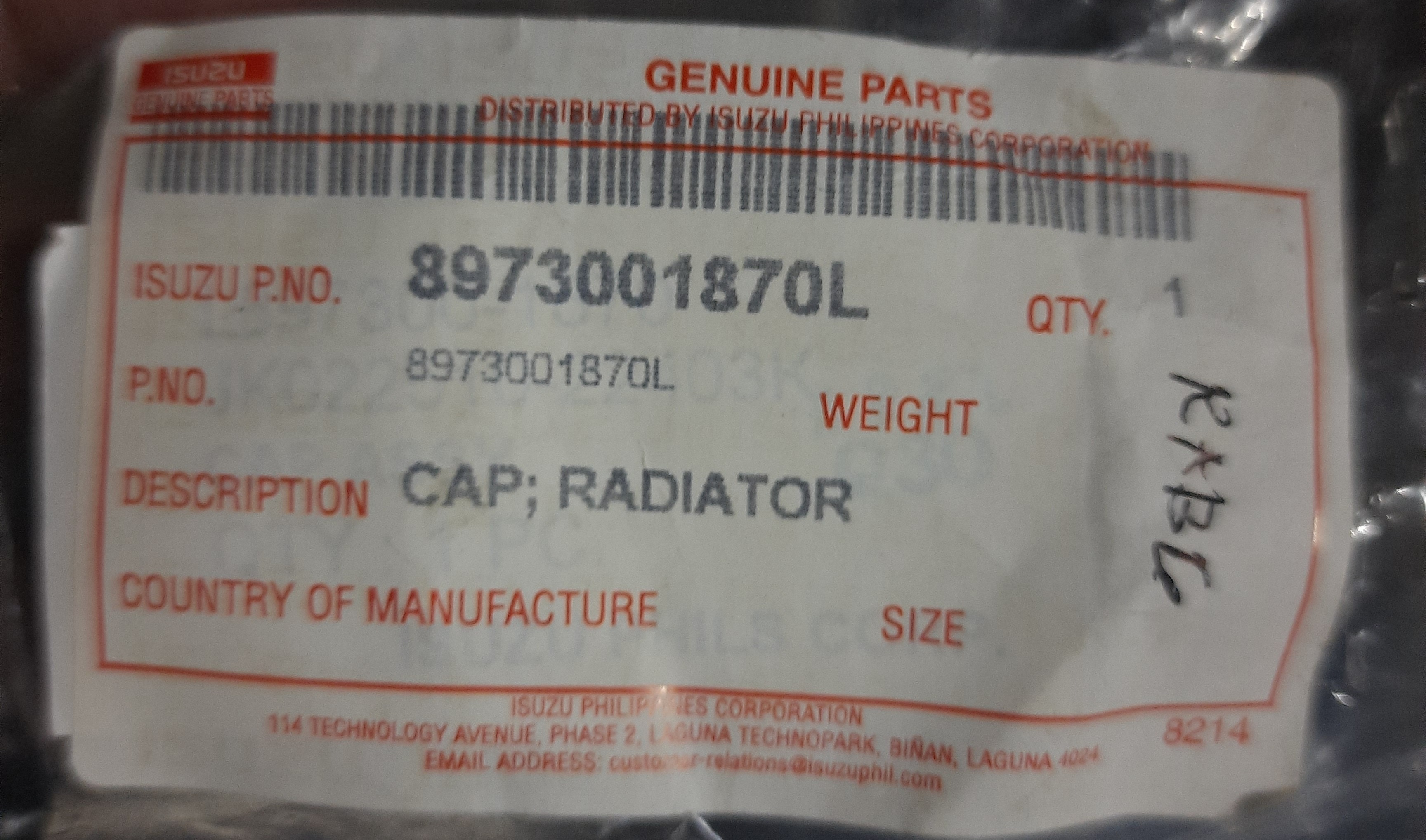 Isuzu Crosswind Radiator Cap Originial from Casa | Lazada PH