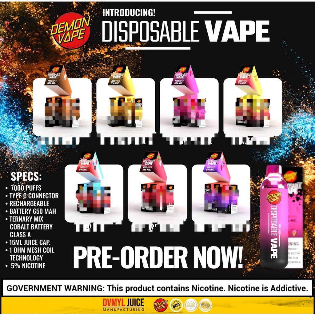 Demon Vape Up To 7000 Puffs Disposable Pod Legit Demonvape 7k 15ml 5 ...