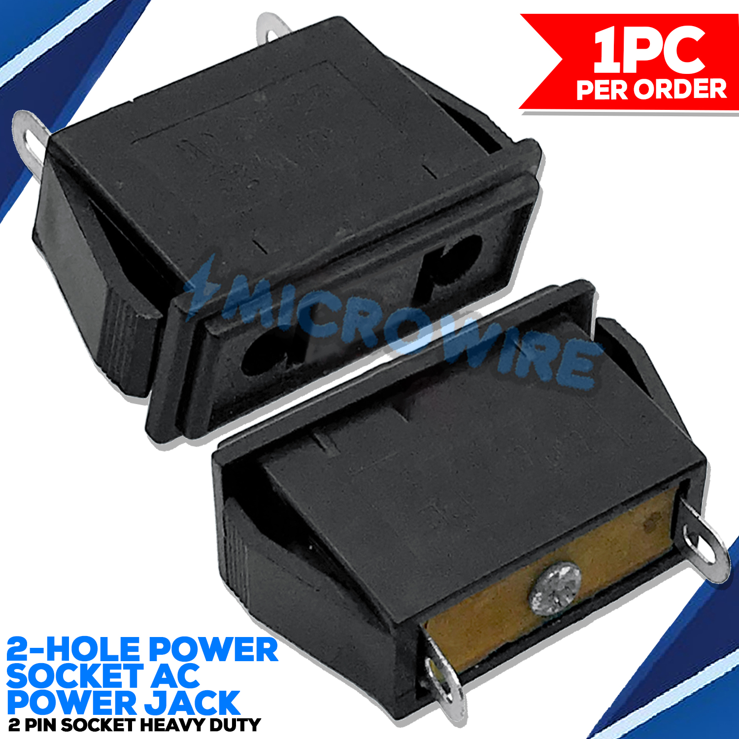 2-hole Power Socket AC Power Socket Jack 2 pin Socket | Lazada PH