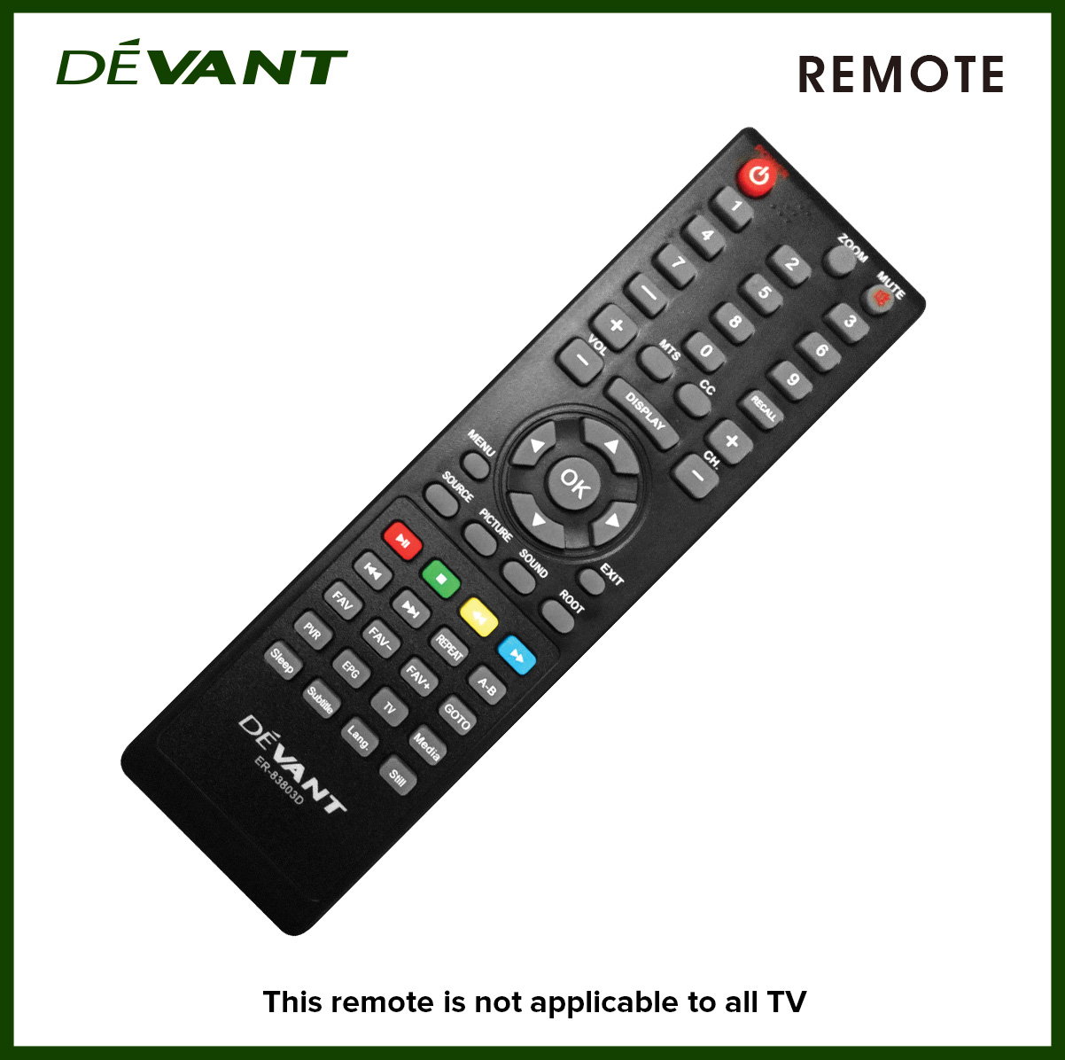 DEVANT REMOTE CONTROL - 32DL541/ 40DL541/ 43DL541/ 49DL541/ 39DL641 ...