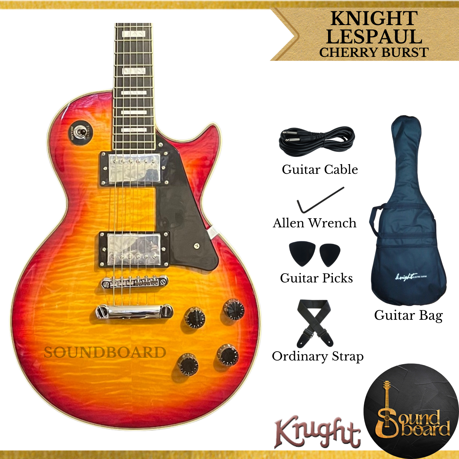 Knight LESPAUL Electric Guitar with Full Setup | Lazada PH