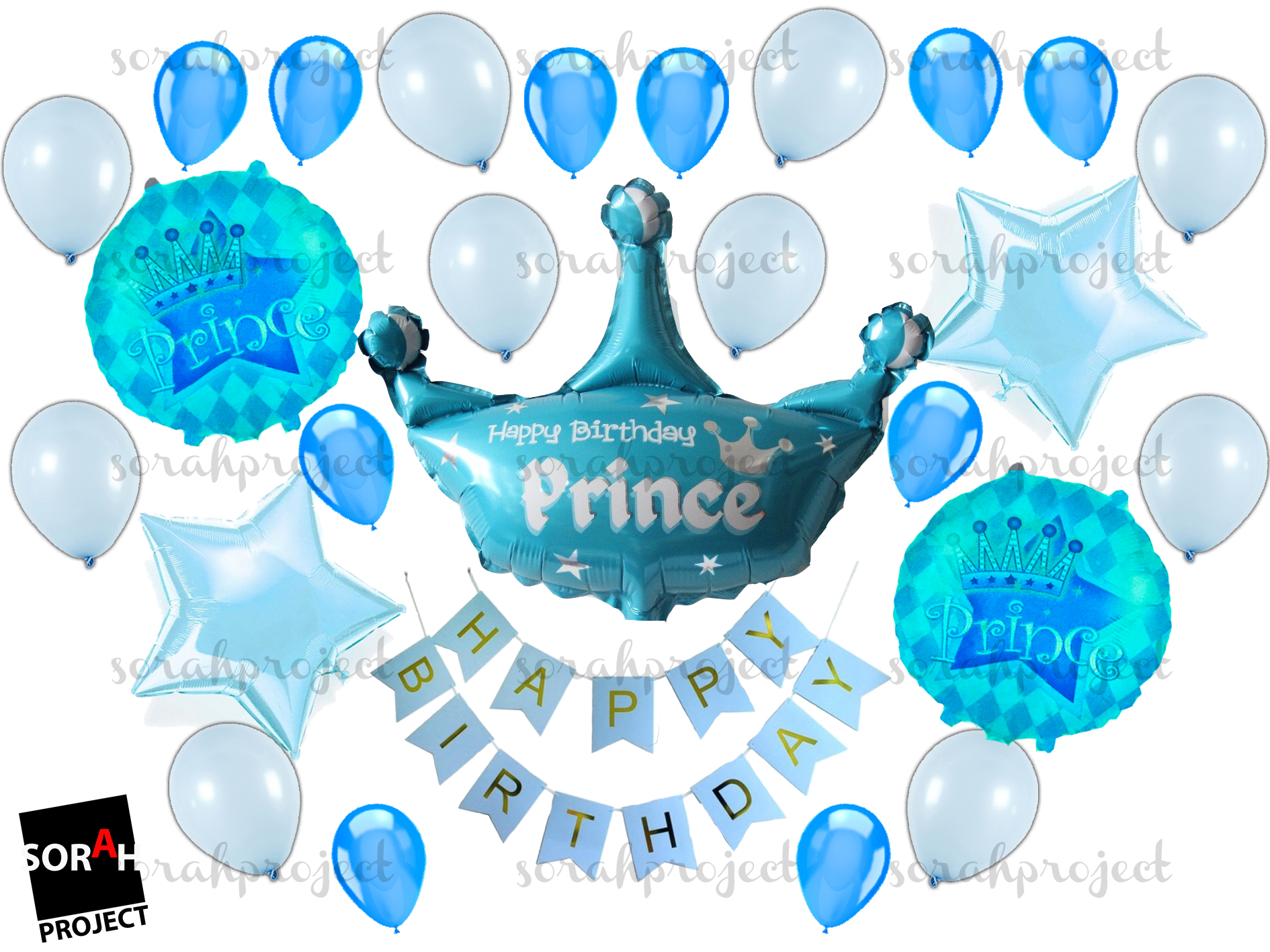 Little Prince Balloon Happy Birthday Party Theme Decoration Set Package ...