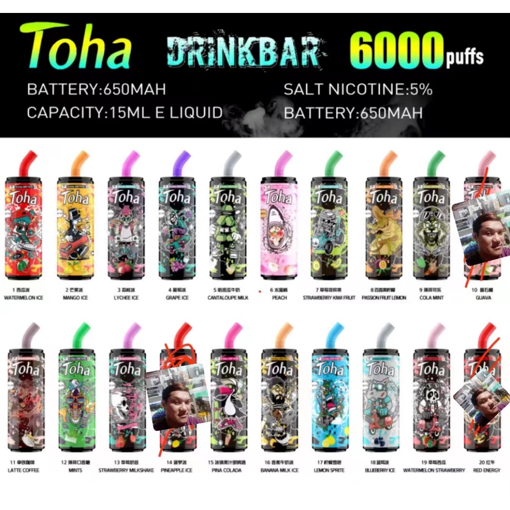 Toha Pod Up To 6000 Puffs Rechargeable Legit ILB1 | Lazada PH