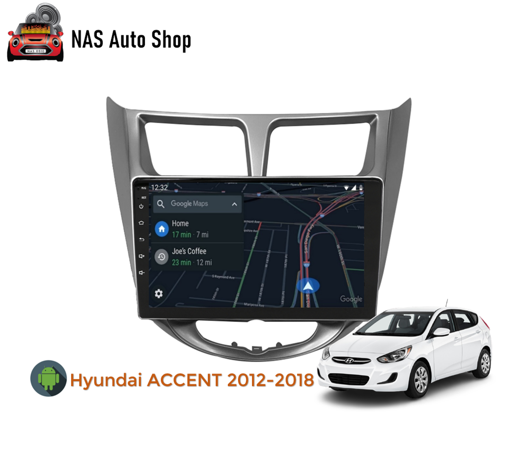 [𝟮+𝟯𝟮] 9 inch Android 11 Head Unit Monitor for Hyundai ACCENT 2012-2018 ...