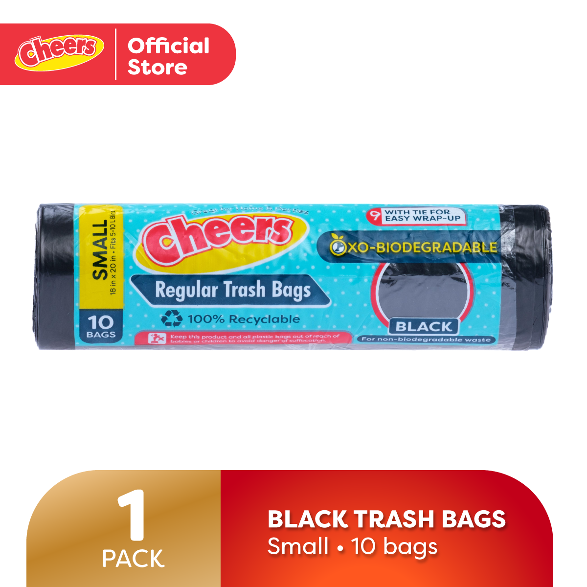 Cheers Small Size Black Trash Bag - 10 Bags (1 Pack) CTC | Lazada PH