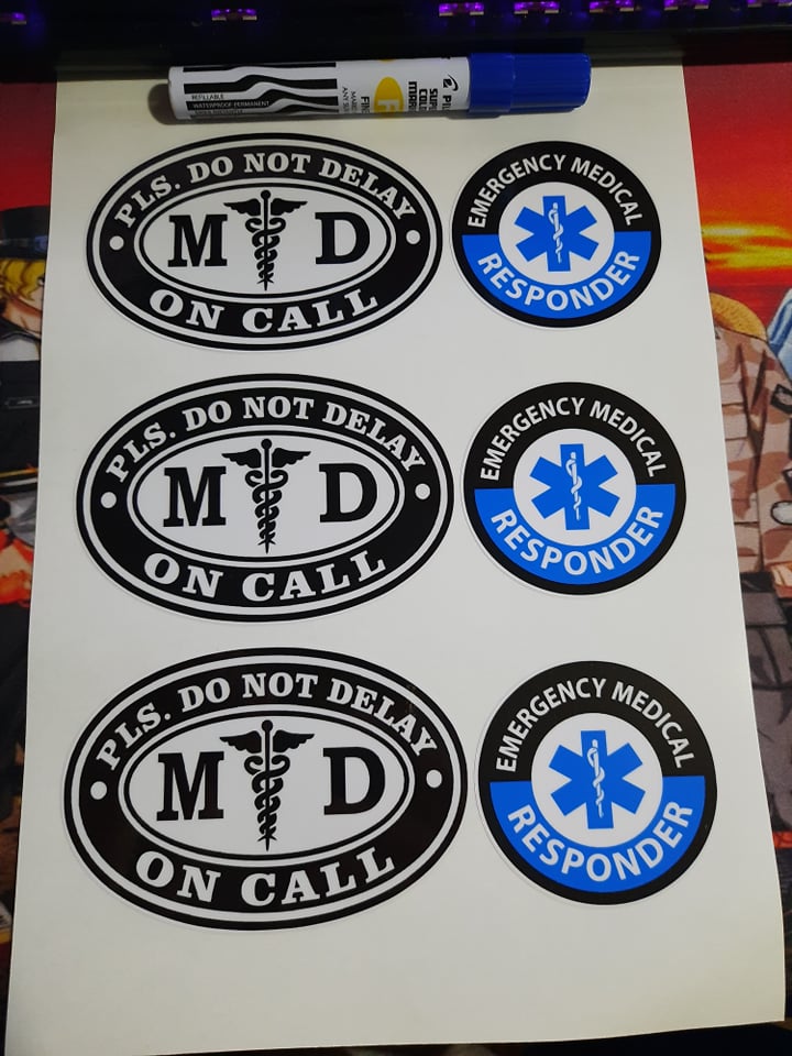 MD Sticker - Physician On Call - Do Not Delay - SULIT PACKAGE - VYNIL ...