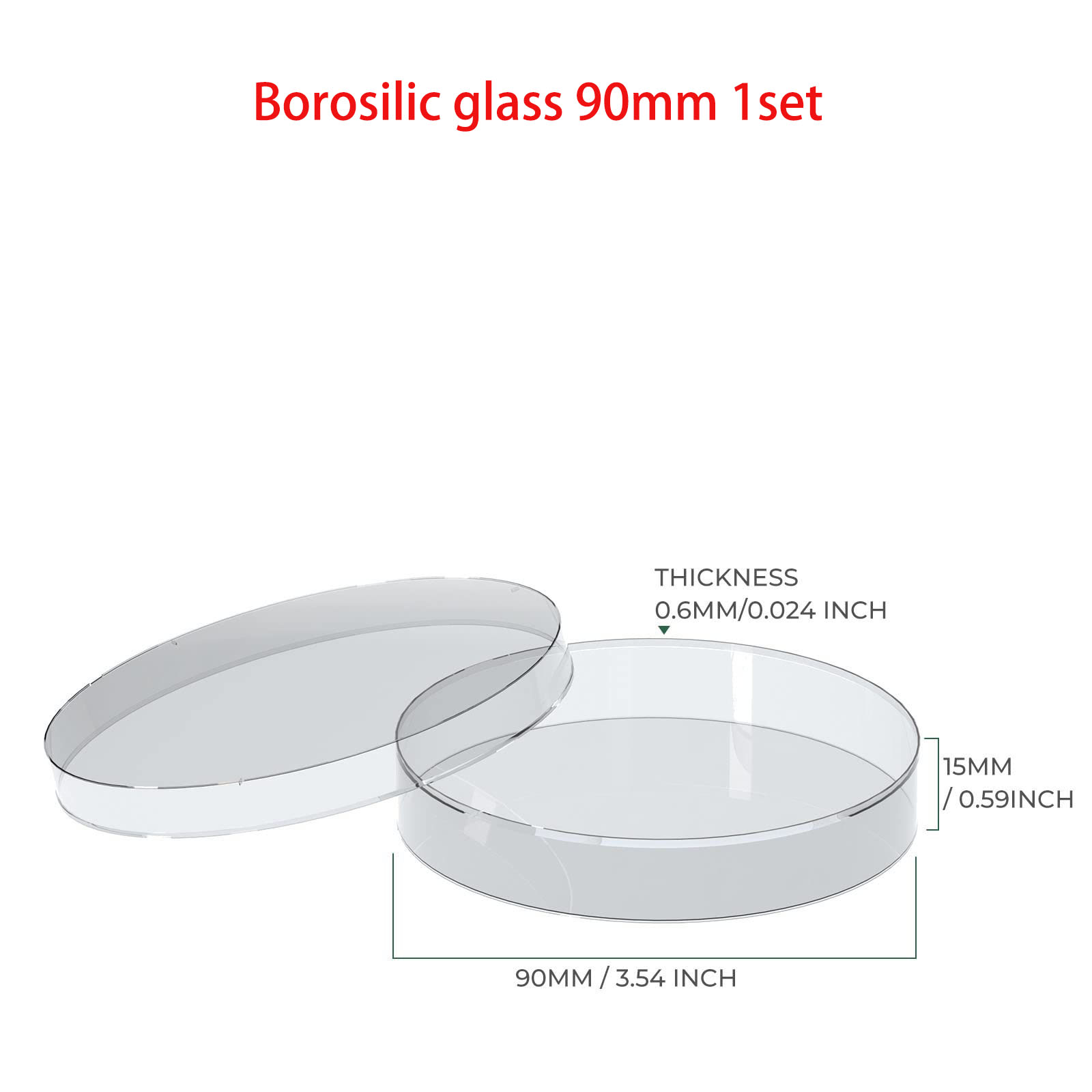 1 set Laboratory 90mm 100mm Borosilicate Glass Petri Dishes Cell ...