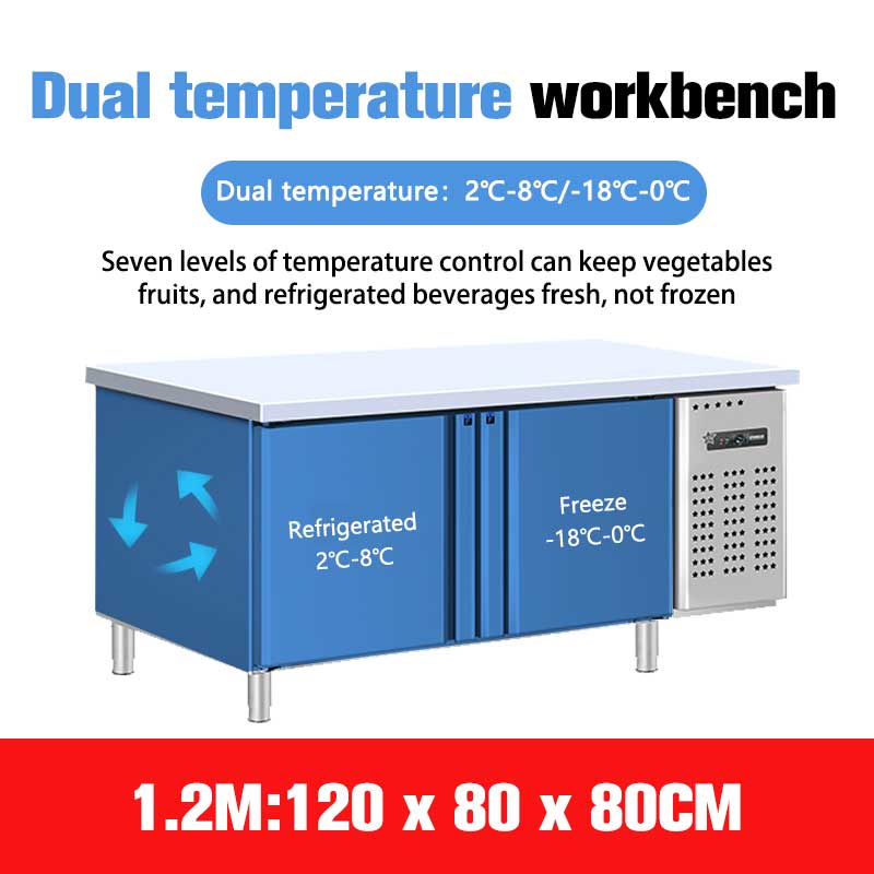 ZZUOM Refrigerated workbench commercial freezer large capacity ...