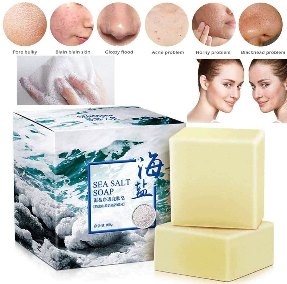Original Sea Salt whitening soap, pimple remover, acne remover 100g ...