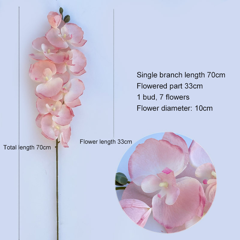 1Pcs 8 Heads Artificial Phalaenopsis Potted Plants Flower Real Touch ...